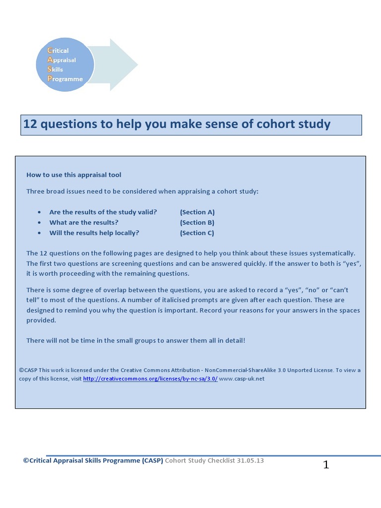 CASP Cohort Study Checklist 31.05.13 (II) | Cohort Study | Confounding