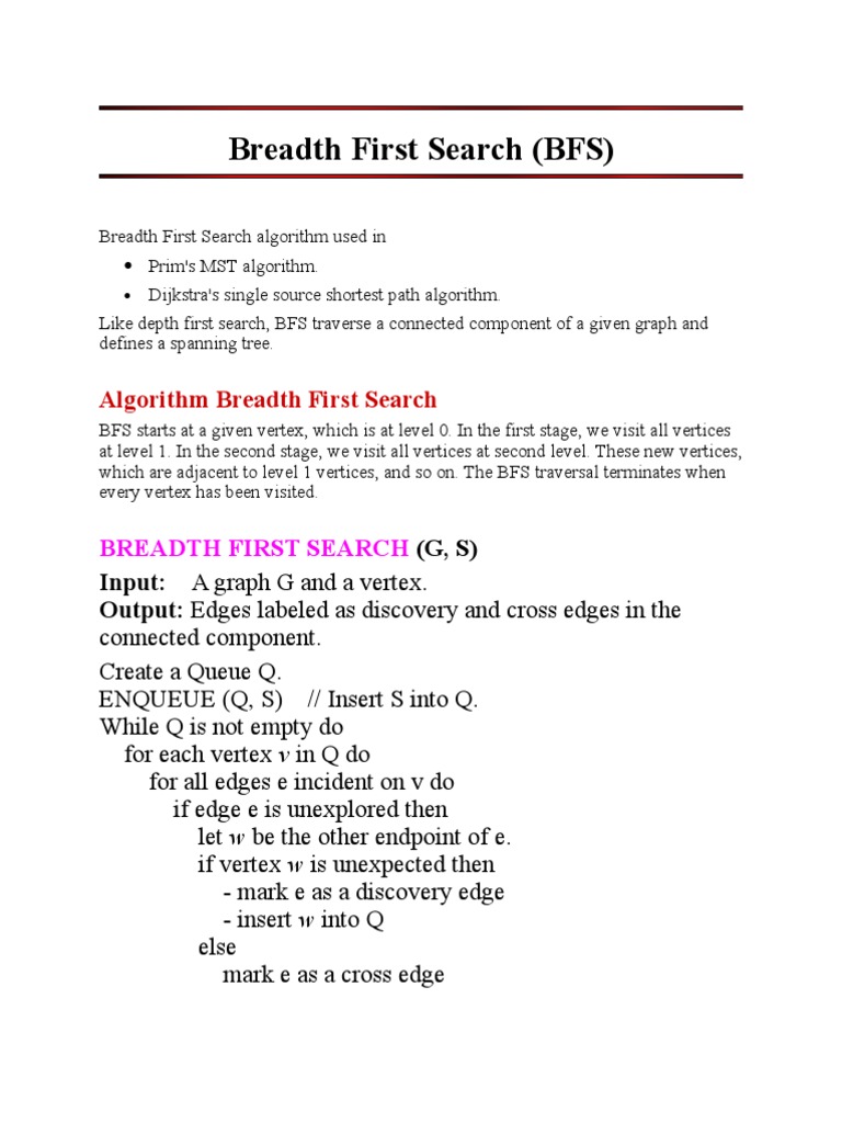 Breadth First Search | PDF | Vertex (Graph Theory) | Combinatorics