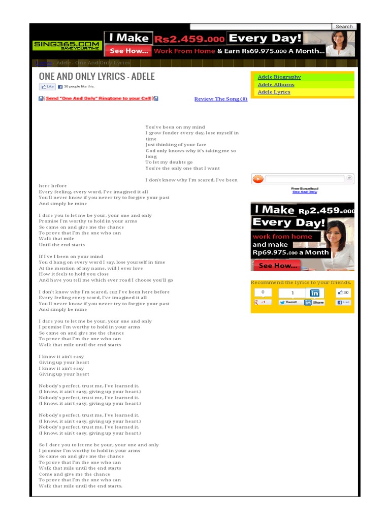 One and Only Adele | PDF | Music Industry | Recorded Music