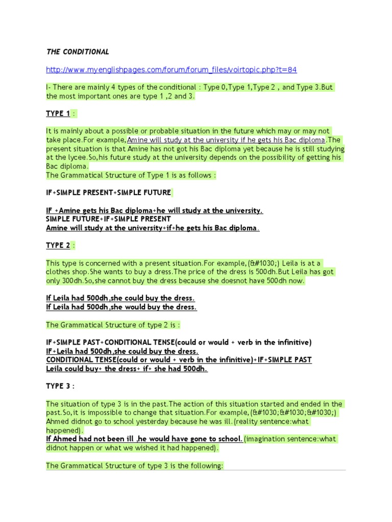 Conditional Sentences Complete All Types | Download Free PDF | Sentence (Linguistics) | Rules