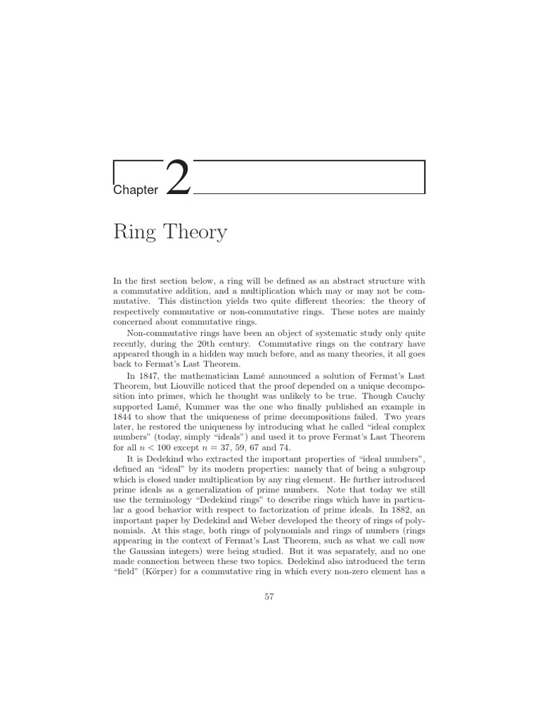 Ring Theory | PDF | Ring (Mathematics) | Factorization