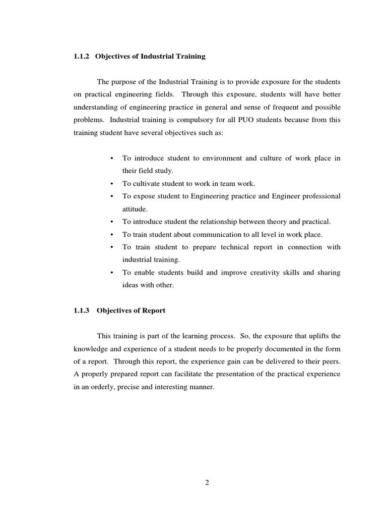 Objective of Industrial Training (Perfect) | PDF | Mill (Grinding ...
