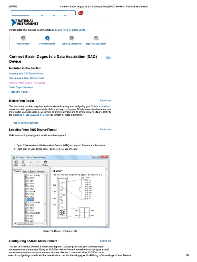 Connect Strain Gages To A Data Acquisition (DAQ) Device - National Instruments | PDF | Data ...
