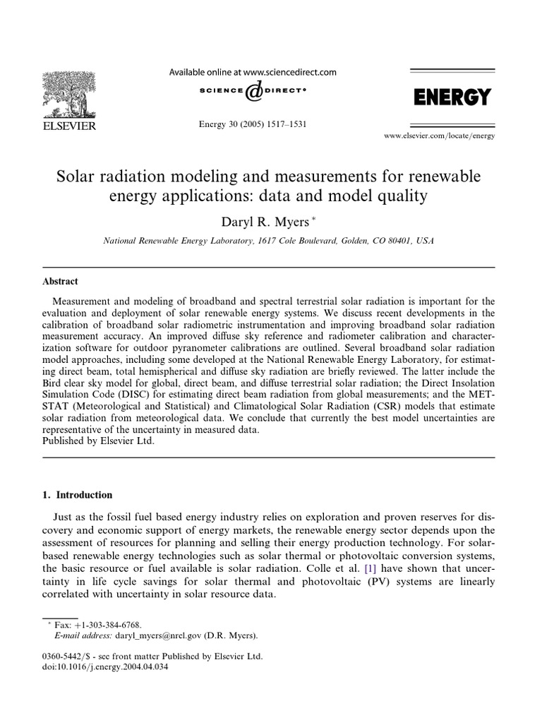 Solar Radiation Measurement and Modeling | PDF | Atmosphere Of Earth ...