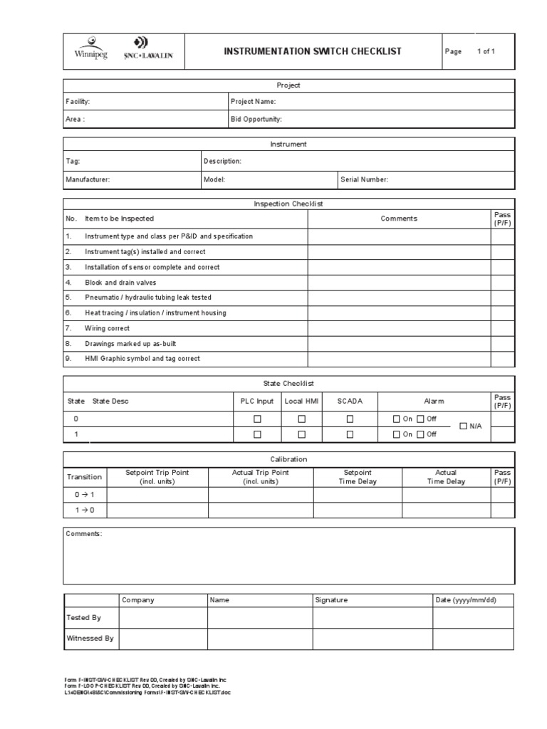 Automation Check List | PDF | Instrumentation | Parameter (Computer Programming)