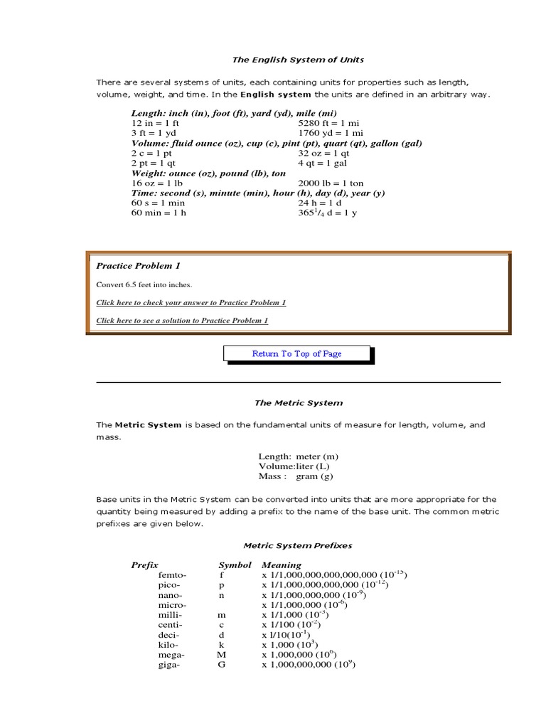 The English System of Units | PDF | Mole (Unit) | Ion