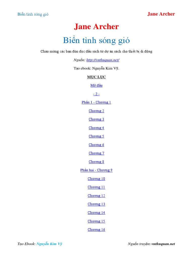 Biển tình sóng gió - Jane Archer | PDF