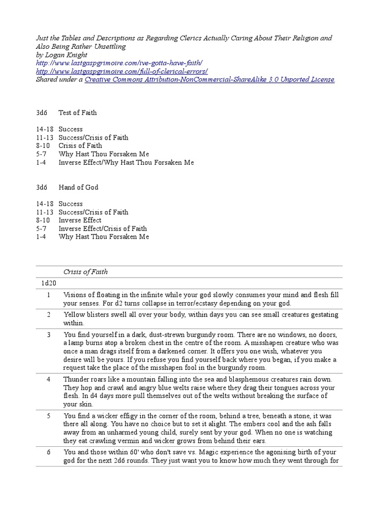 Mystic Tables Osr RPG Dungeons Dragons | PDF | Leisure