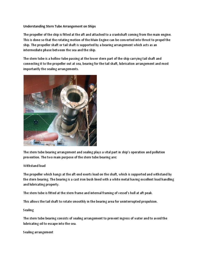 Understanding Stern Tube Arrangement On Ships | PDF