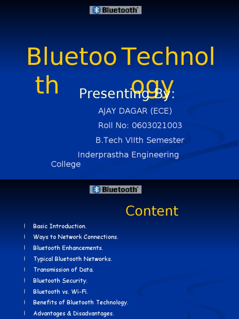 Bluetooth Technology Pdf Bluetooth Wi Fi
