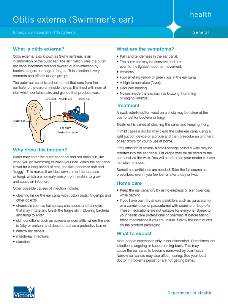 Otitis Externa Swimmers Ear Pdf Medical Specialties Health Sciences