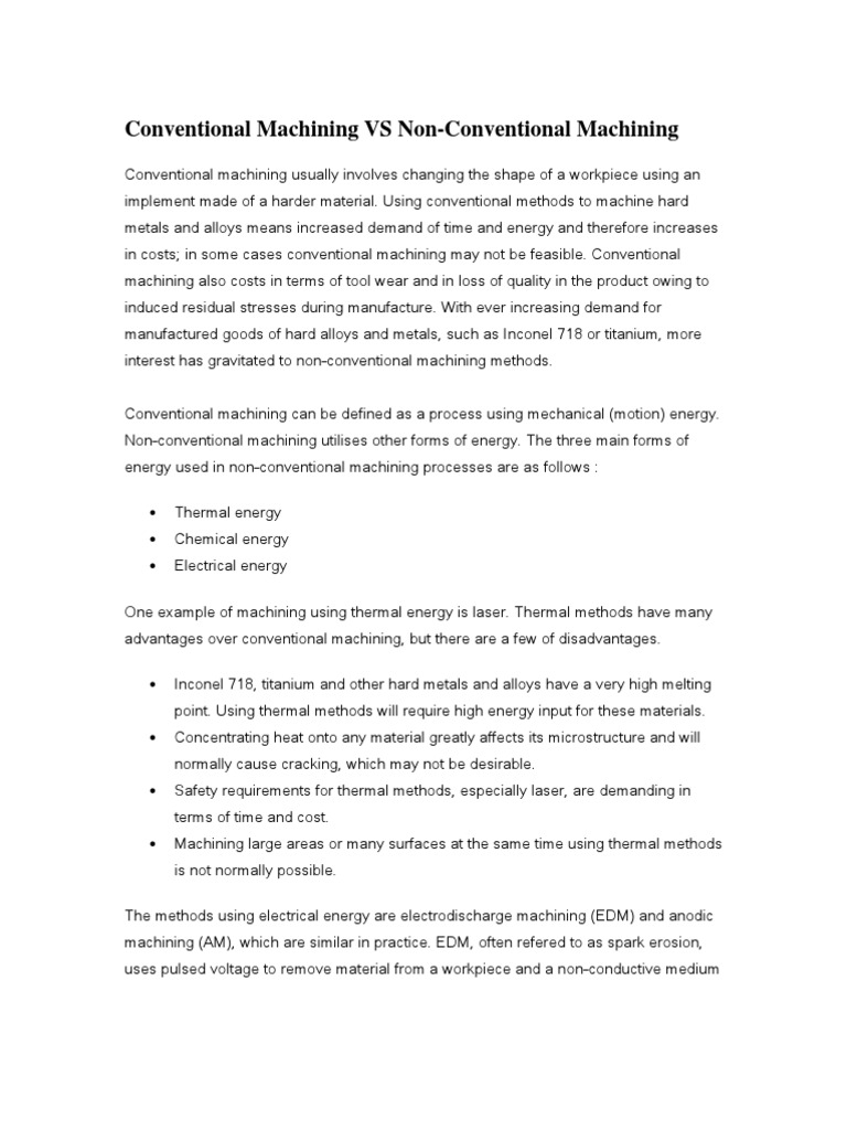 Conventional vs Non Conventional | Machining | Metalworking
