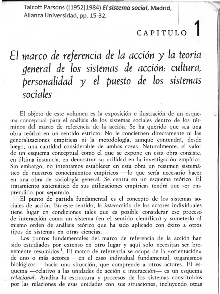 Parsons (1984) - El Sistema Social, 15-32 | PDF | Sociedad | Aprendizaje