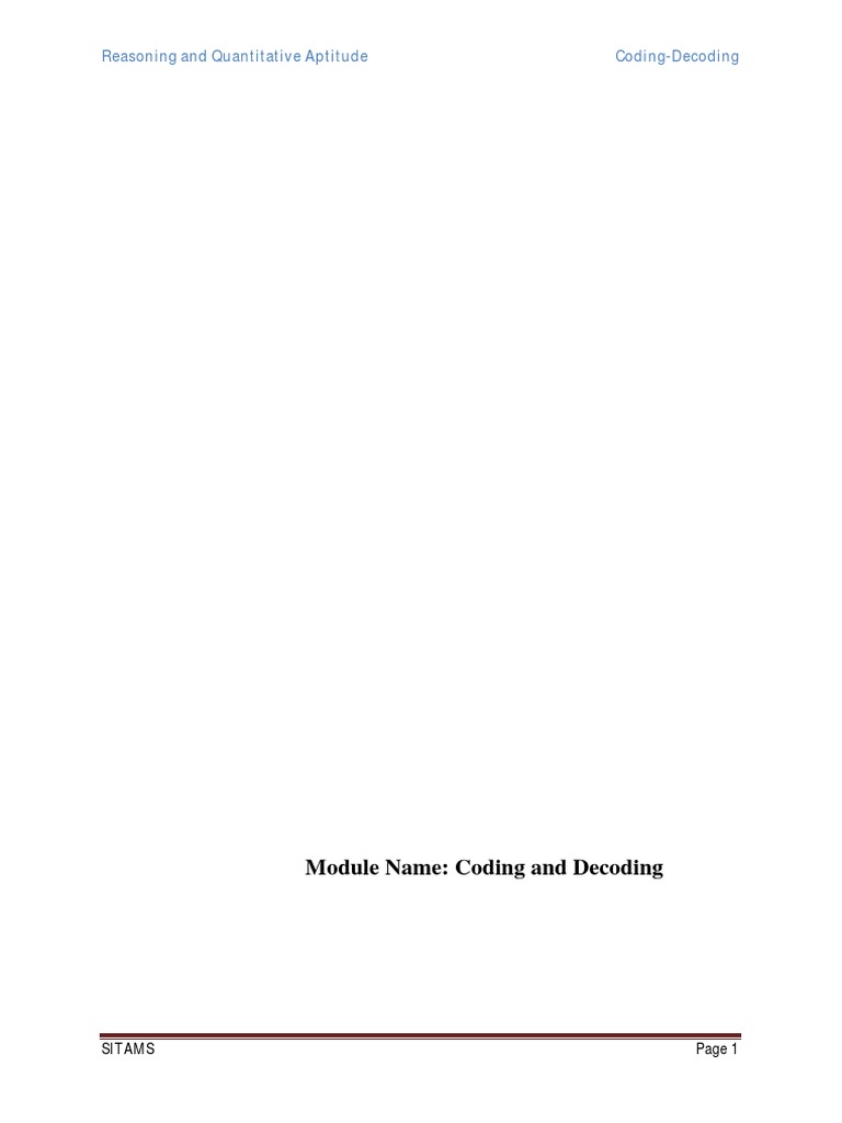 Coding Decoding 3 | PDF | Code | Sky