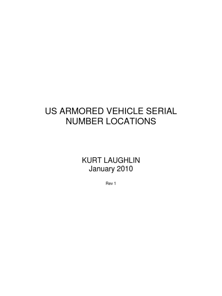 US Armored Vehicle Serial Number Guide | PDF