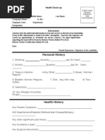 Pre Employment Medical Test Form | PDF