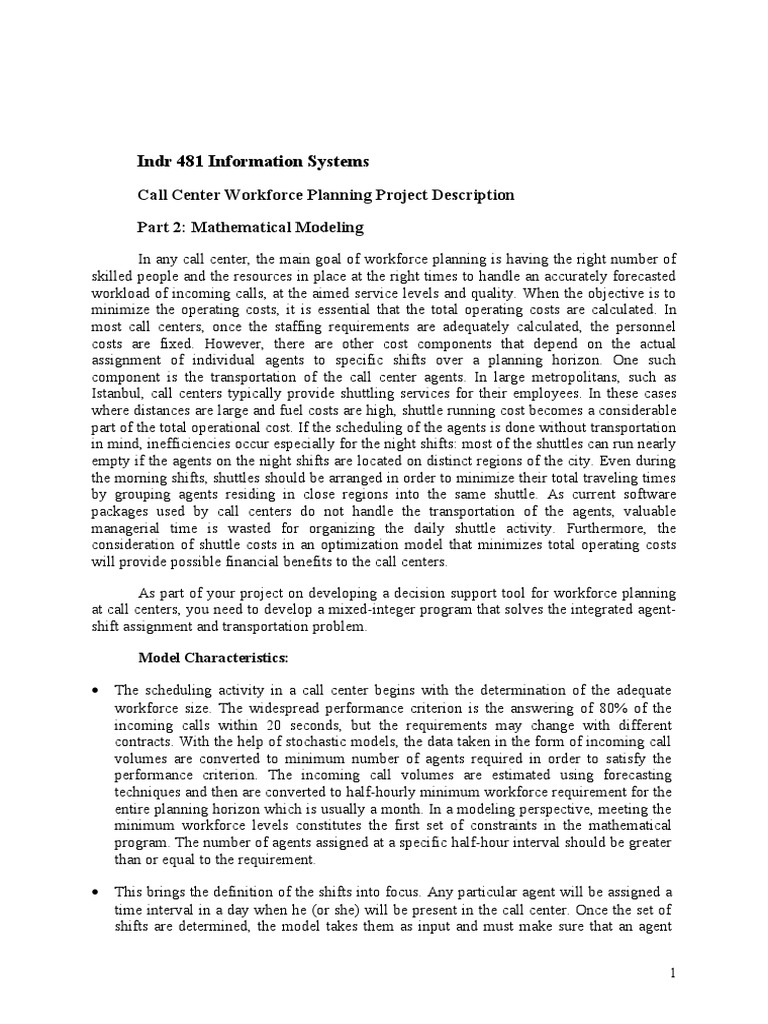 A Mixed Integer Programming Model for Integrated Agent Shift Assignment ...