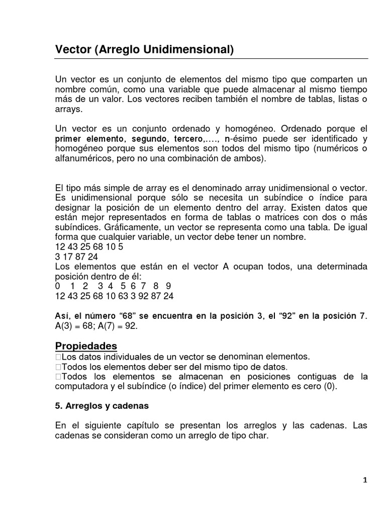 Arreglos Unidimensionales | PDF | Estructura de datos de matriz ...