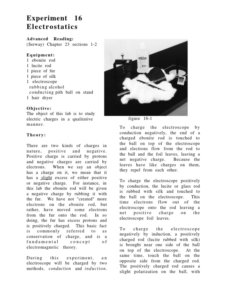 Electrostatics Lab: Charging Methods | PDF | Electric Charge ...