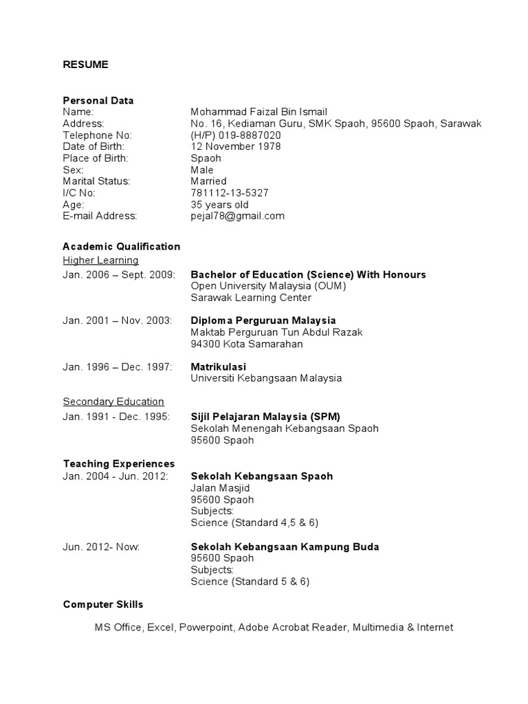 Example Resume Format Resume Kegiatan - Riset