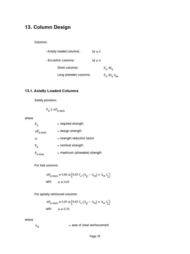 Column Design and Strength Analysis | PDF