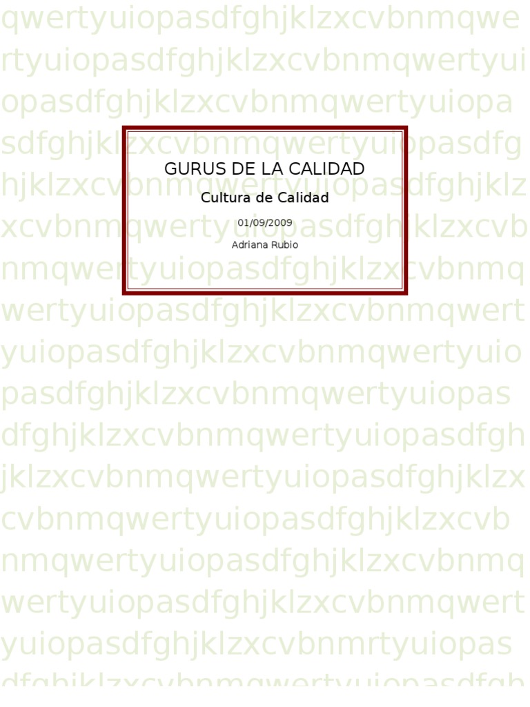 Gurus de La Calidad 10 | PDF