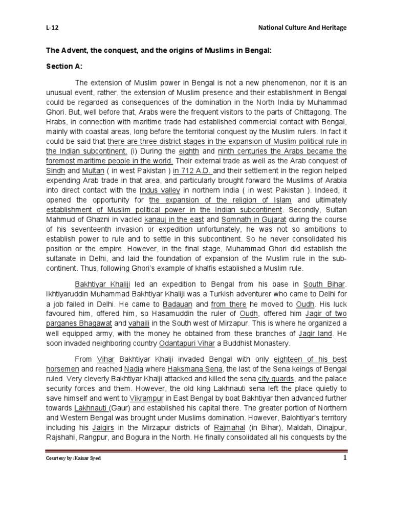 NCH L-12 (Courtesy by Kaisar Syed) - Suraiya Islam | PDF | South Asia ...