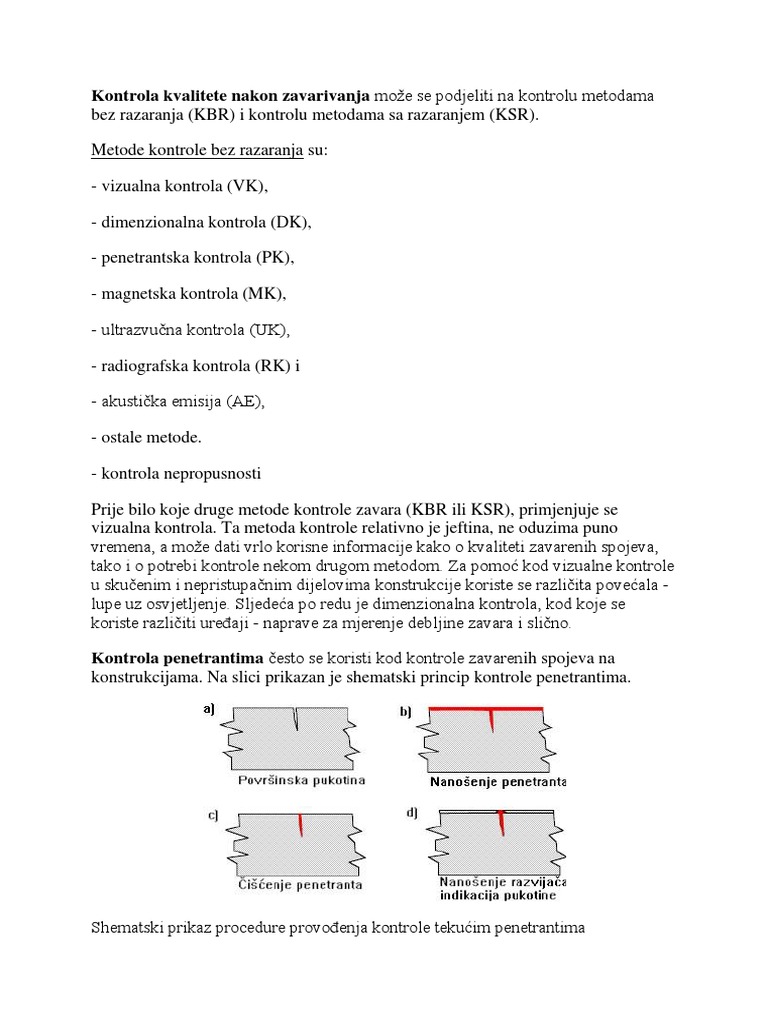 Kontrola Kvalitete Nakon Zavarivanja | PDF