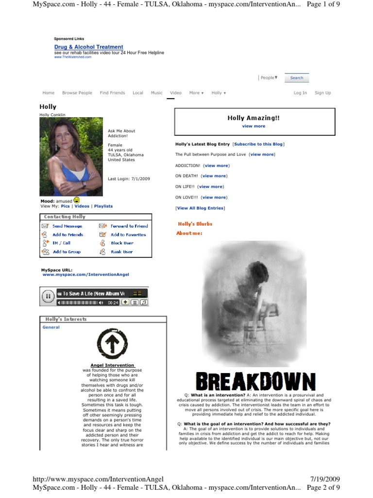 Holly Conklin Intervention Angel Space | PDF | Intervention (Counseling ...