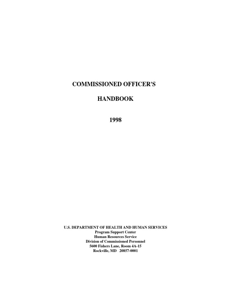 Commissioned Officer's Handbook 1998 | PDF | United States Public ...