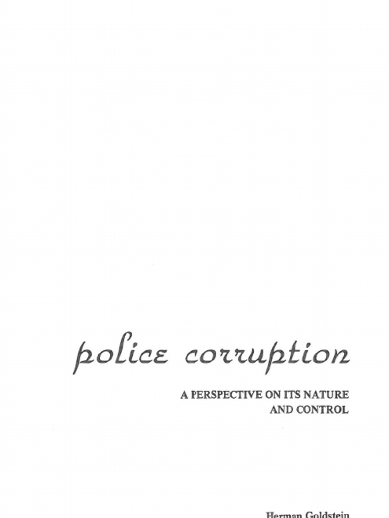 Goldstein - Police Corruption A Perspective On Its Nature and Control | PDF