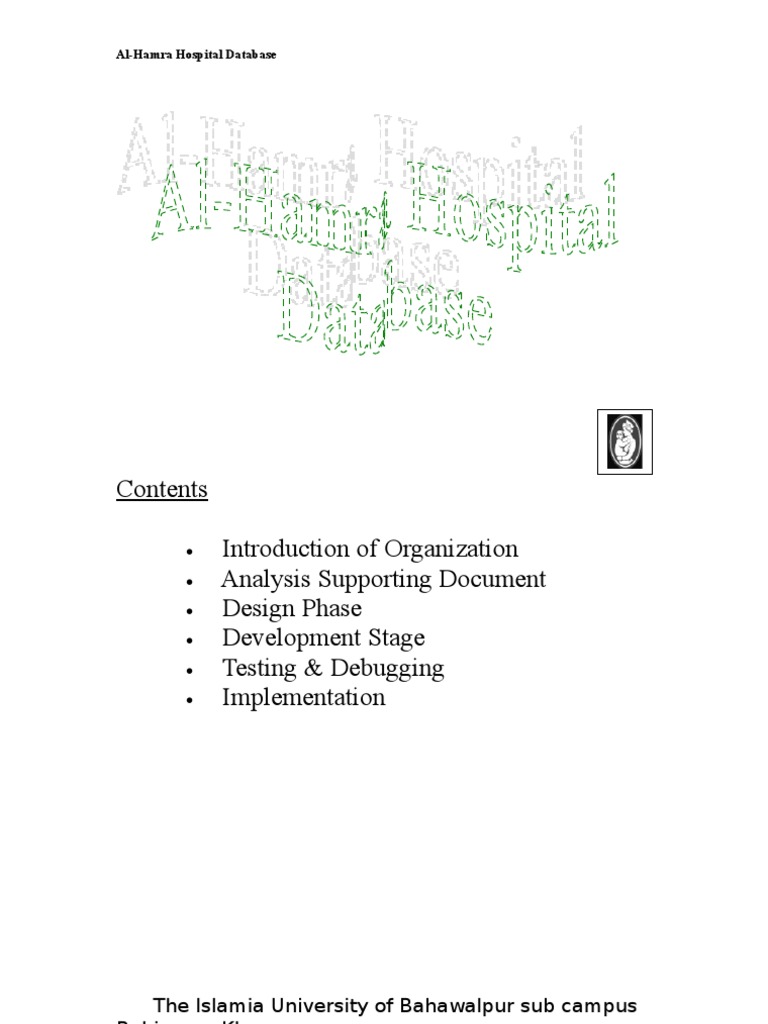 Al-Hamra Hospital Database (Patient Module) | PDF | Hospital | Databases