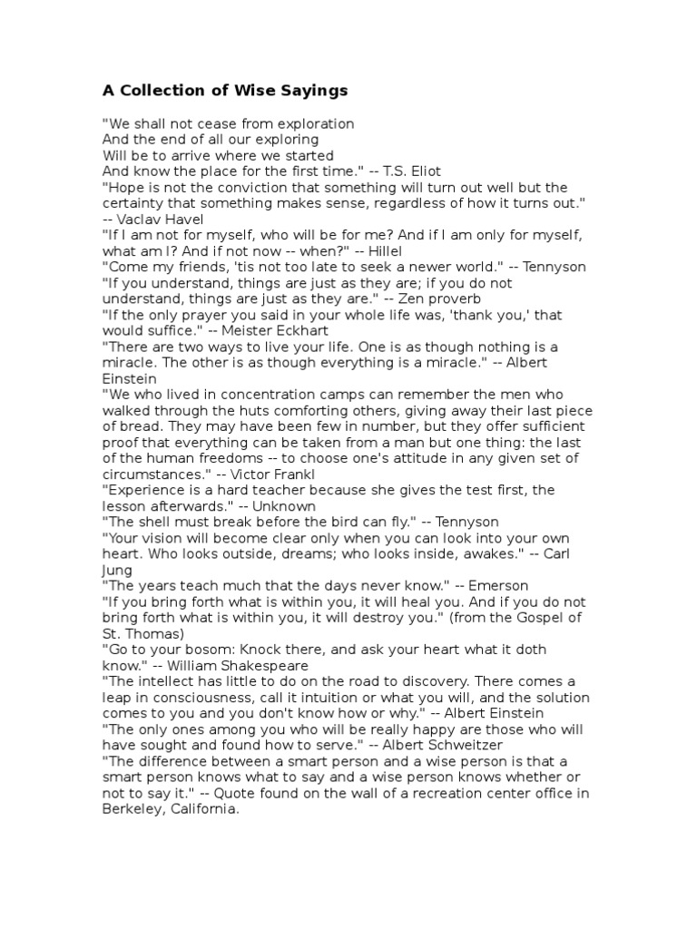 A Collection of Wise Sayings | PDF | Mahatma Gandhi | Dalit