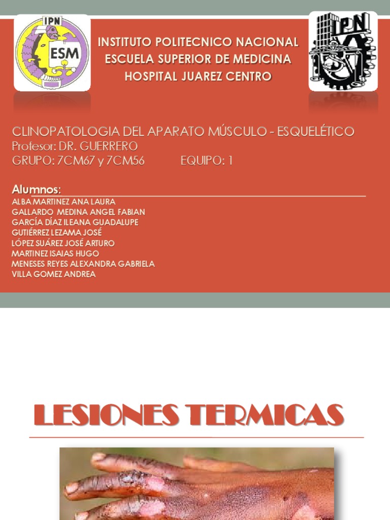 Lesiones Térmicas | PDF | Quemar | Medicina CLINICA