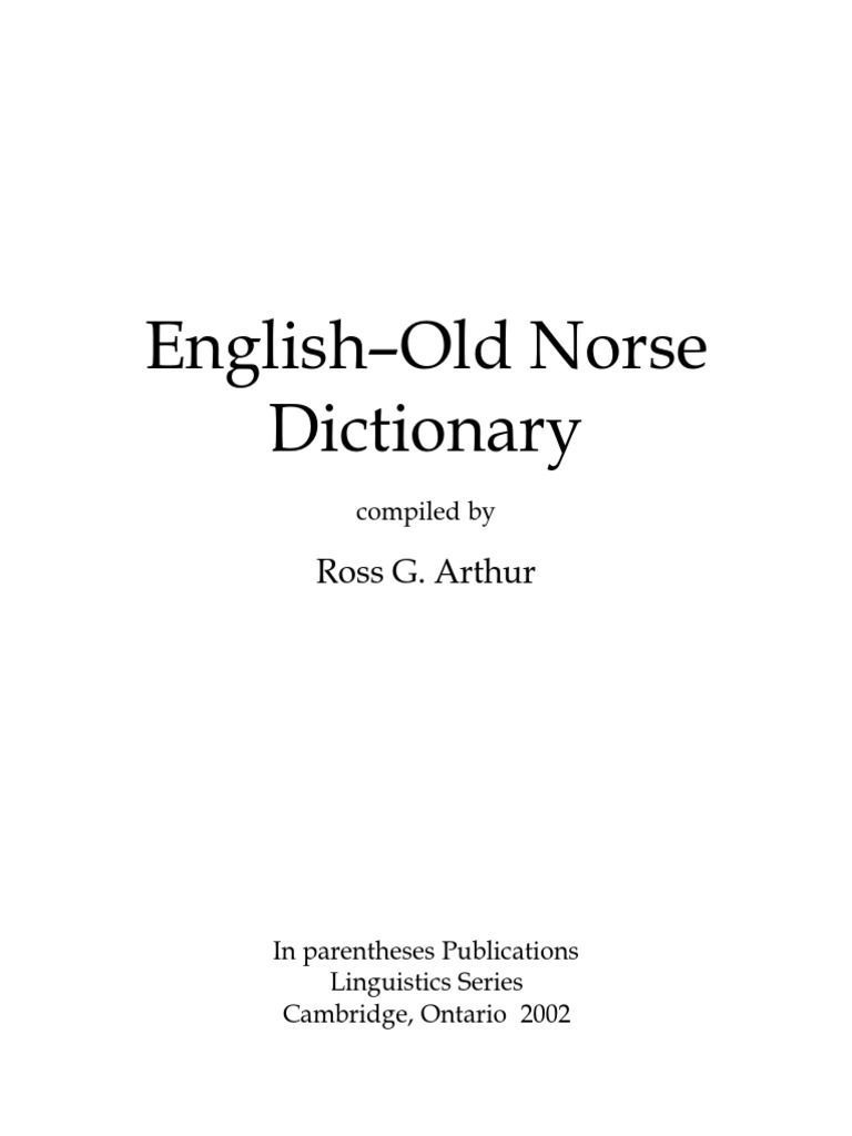 English-Old Norse Dictionary Guide | PDF | Business