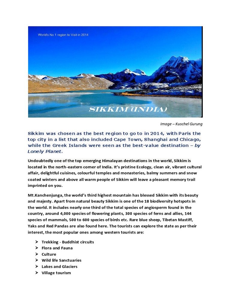 Sikkim Promotion | PDF | Environment | Tourism
