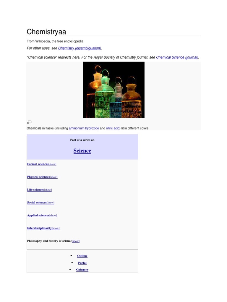 Overview of Chemistry Fundamentals | PDF