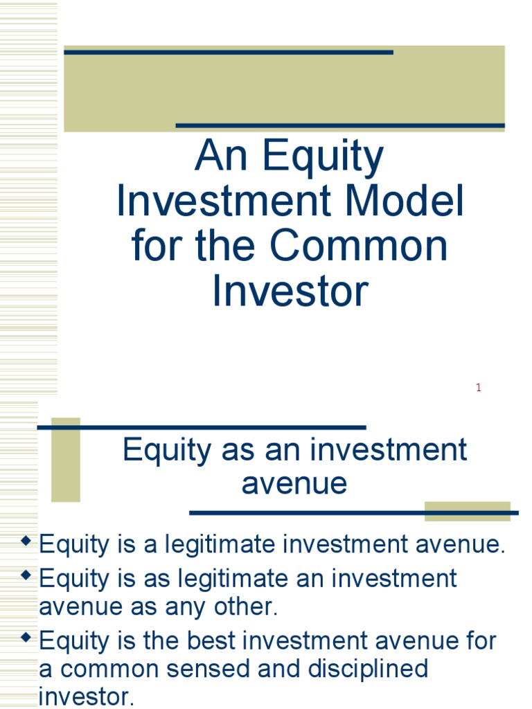 An Equity Investment Model | PDF | Benjamin Graham | Investing