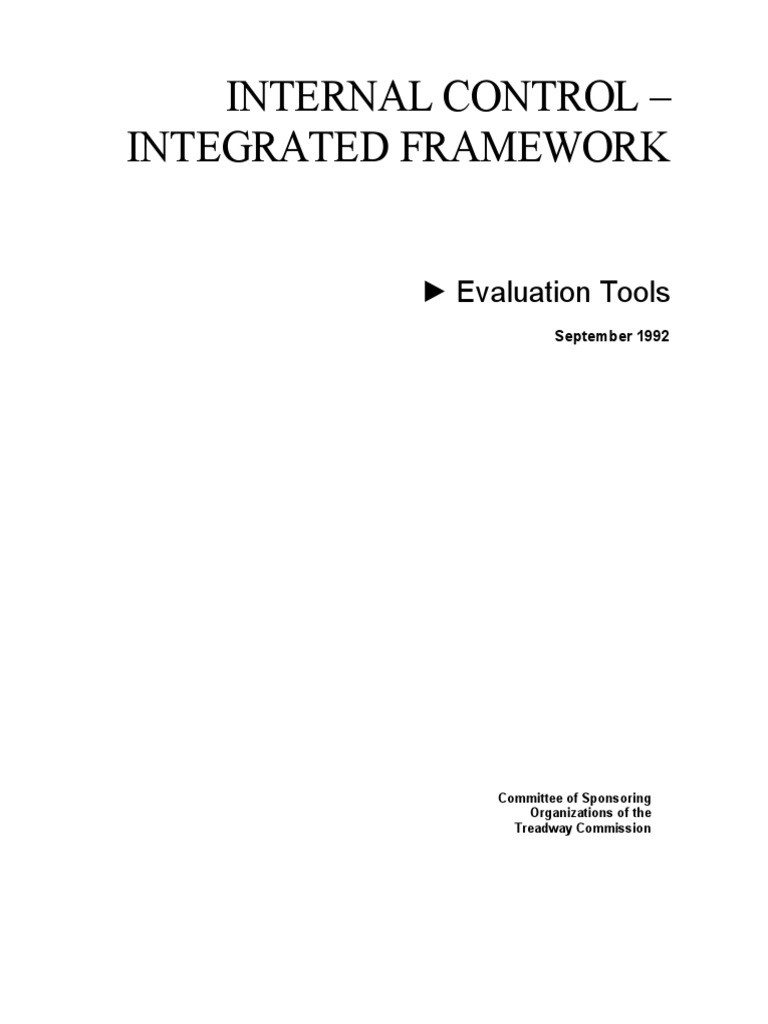 Internal Control - Integrated Framework: Evaluation Tools | PDF | Audit ...