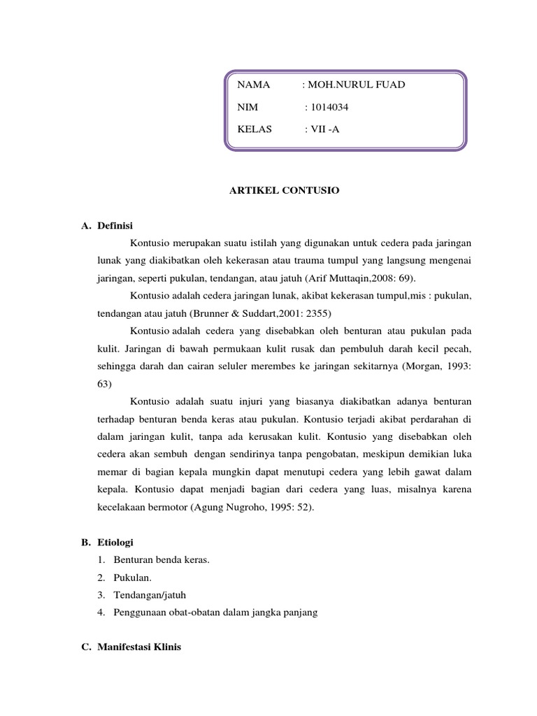 Artikel Contusio | PDF