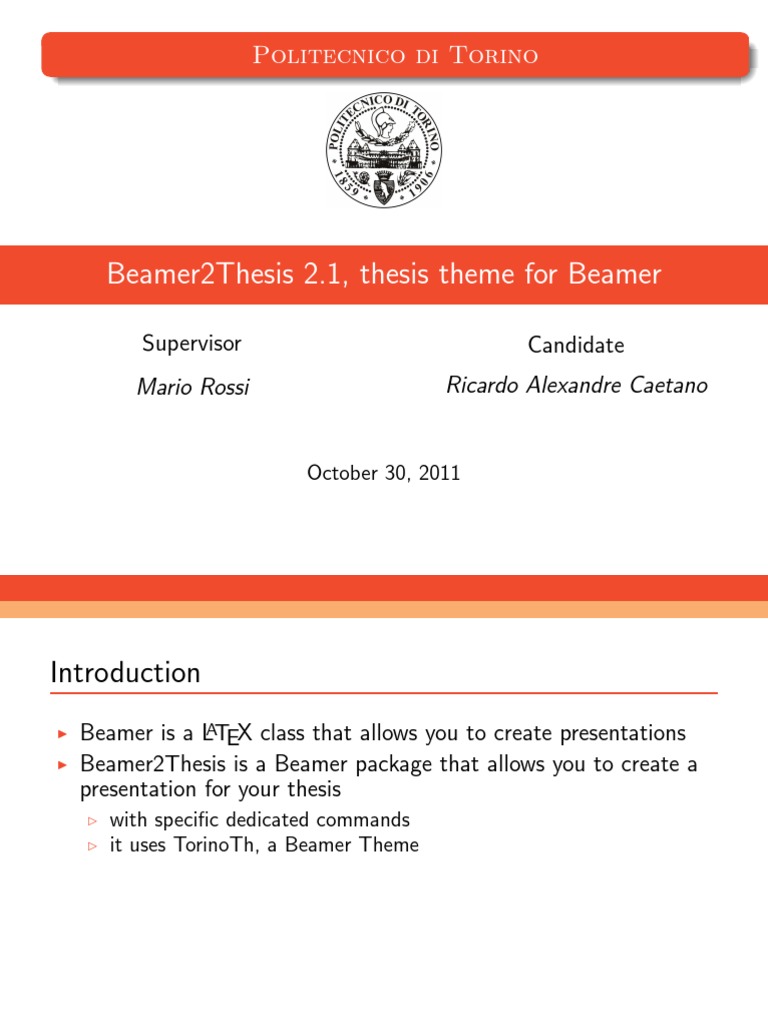 Beamer 2 Thesis | PDF | Portable Document Format | Thesis