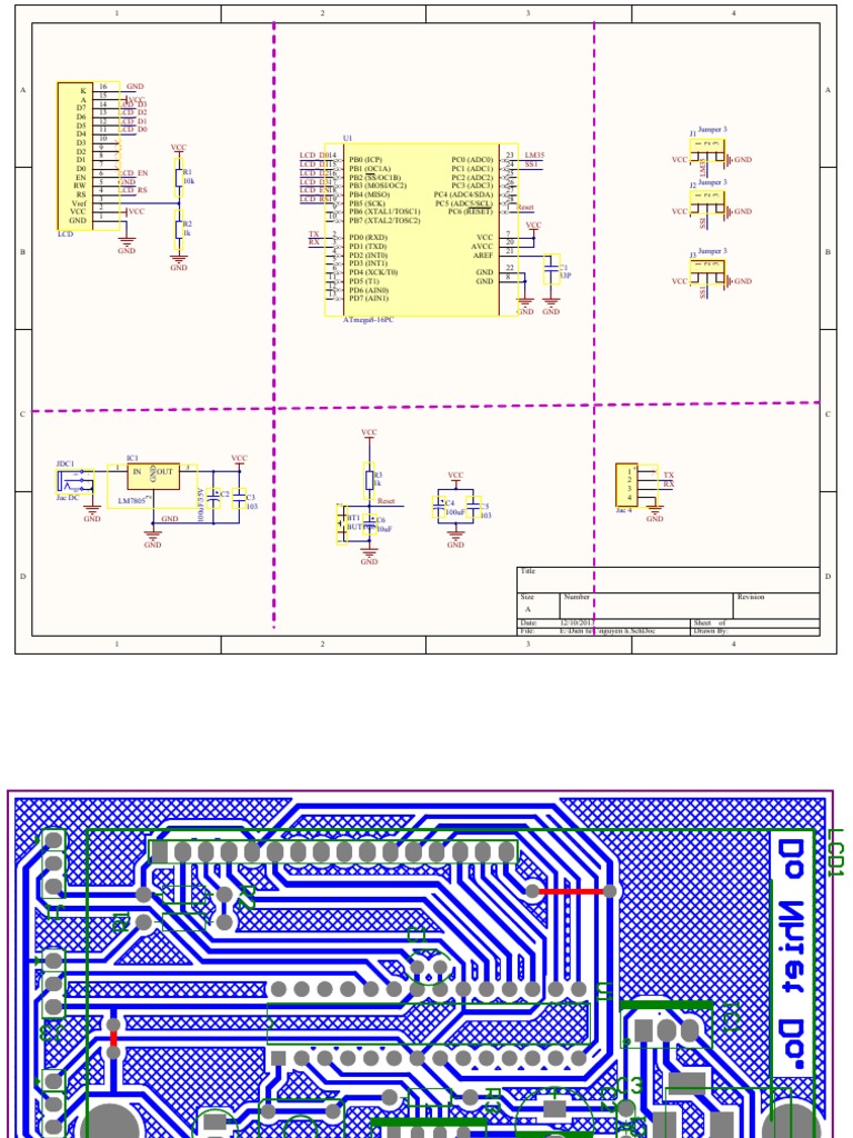 ATmega8 Microcontroller Circuit Design | PDF