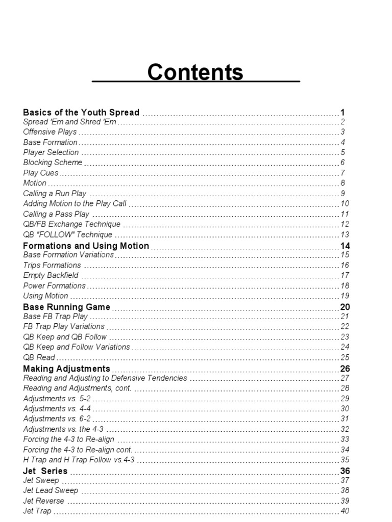 2009 Youth Spread Rev2 | PDF | Quarterback | Team Sports