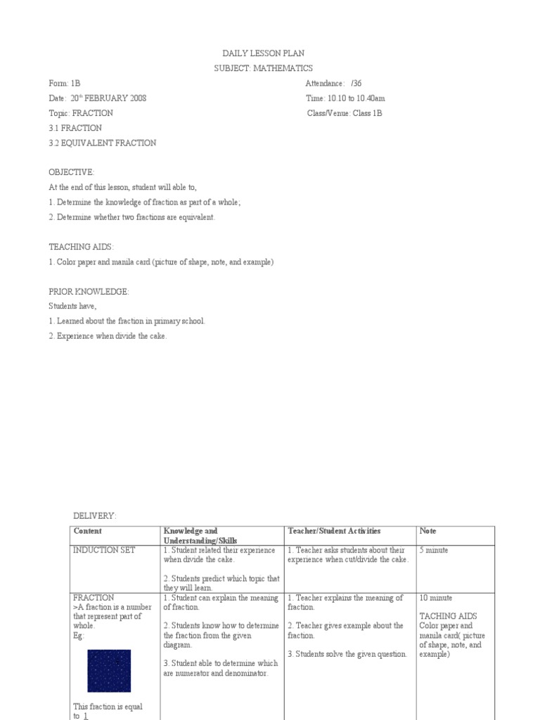 Daily Lesson Plan Physics | PDF