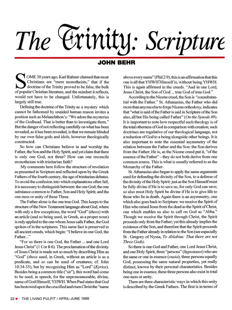 The Trinity | PDF | God The Father | Trinity