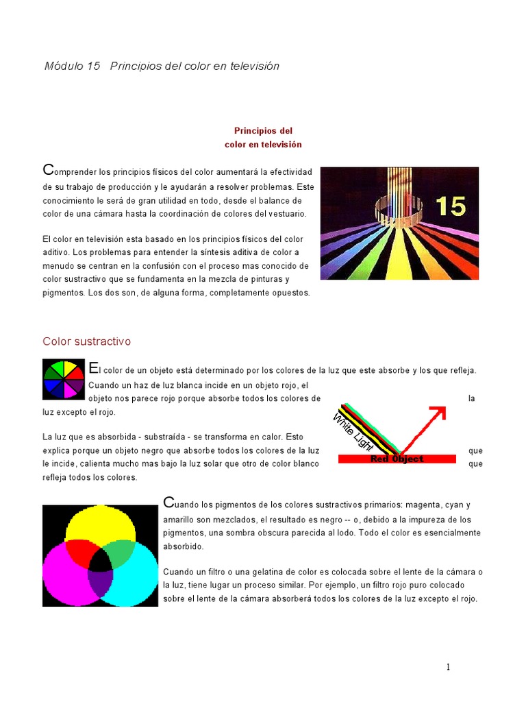 Módulo 15 Principios Del Color en Televisión | PDF | Color | Cian