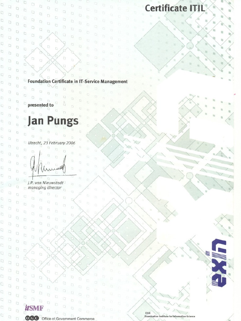 CERTIFICADO ITIL Foundation | PDF