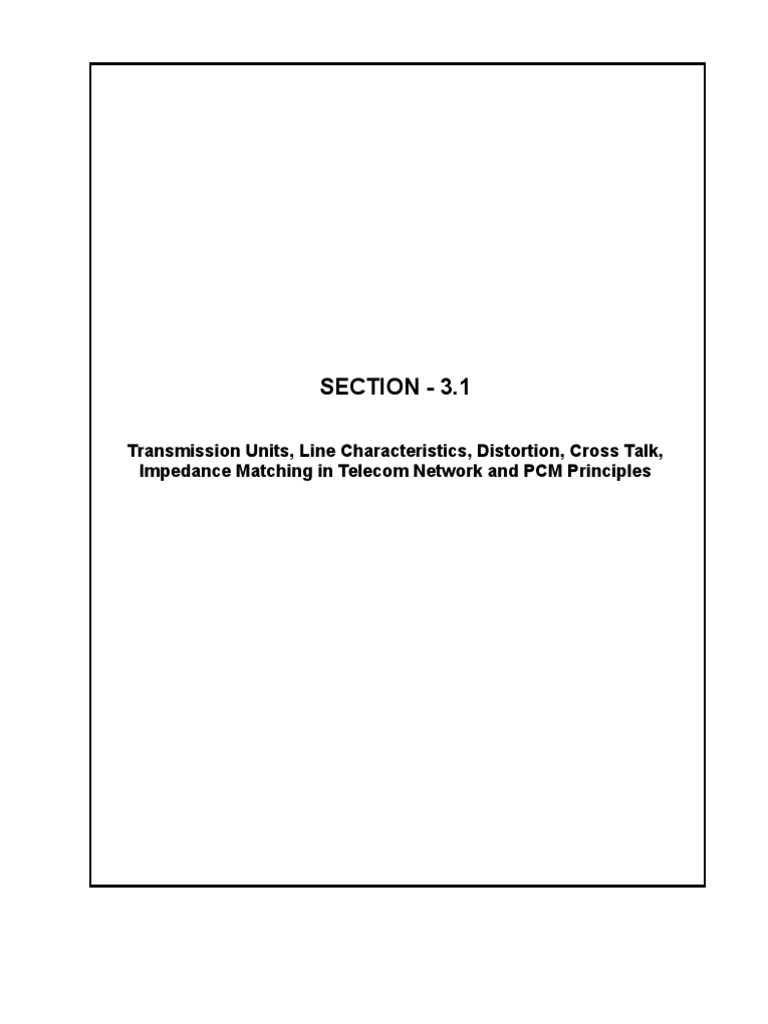 Telecom Transmission & PCM Basics | PDF | Decibel | Distortion