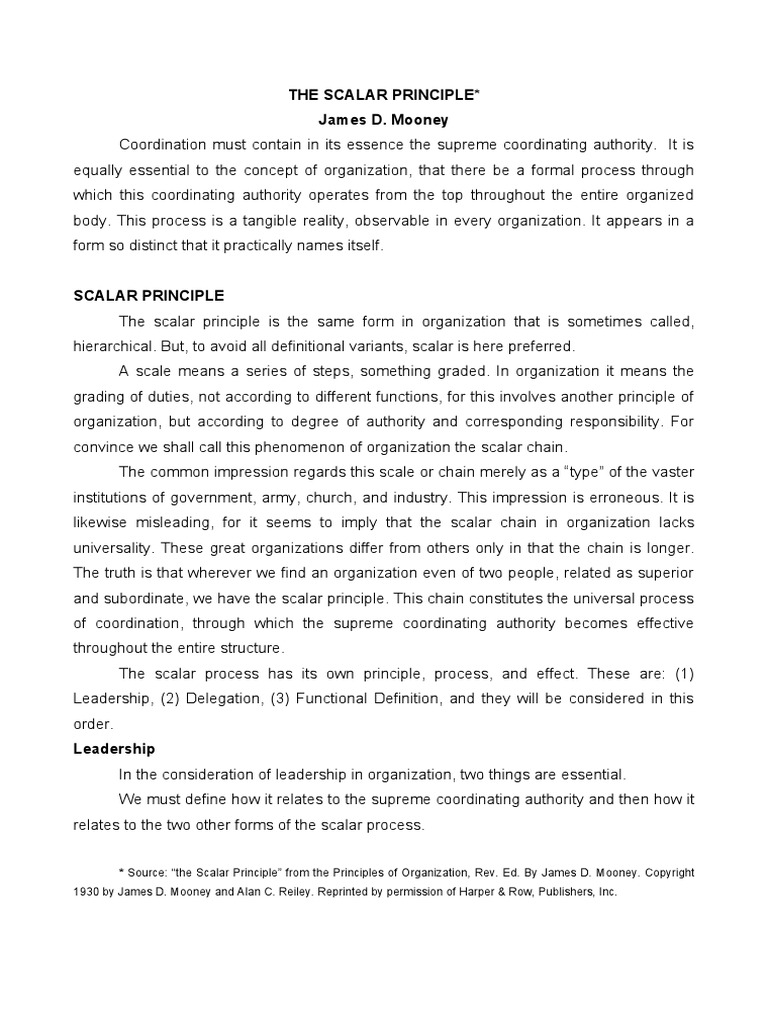 The Scalar Principle | PDF | Leadership | Function (Mathematics)