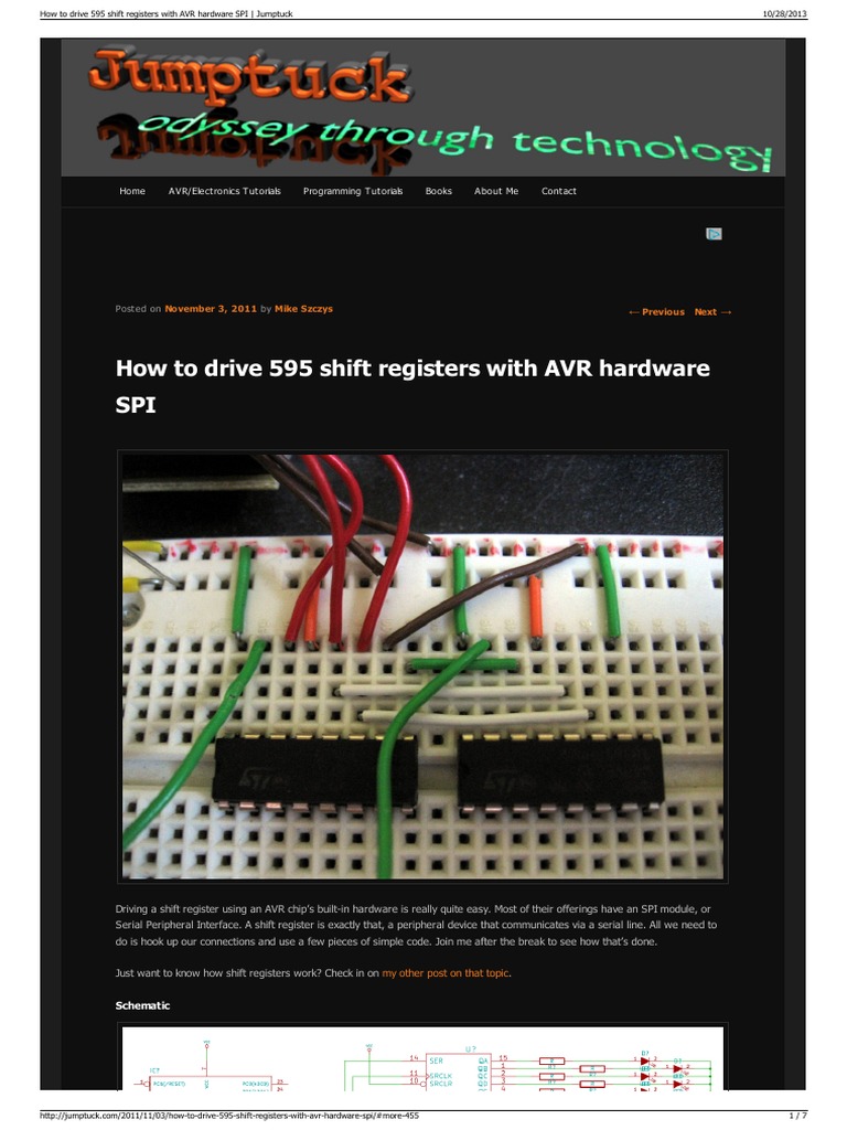 How To Drive 595 Shift Registers With AVR Hardware SPI Jum | PDF | Electrical Engineering ...